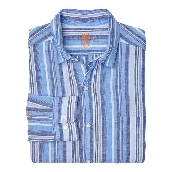 J. McLaughlin | Shirts | Jmclaughlin Multi Stripe Gramercy Linen Shirt ...